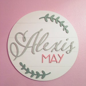 Custom Wood Name Sign 24 Round Sign Wreath - Etsy