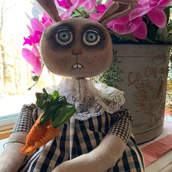 Rabbit Epattern-primitive Bunny Cloth Doll Craft Digital Download ...