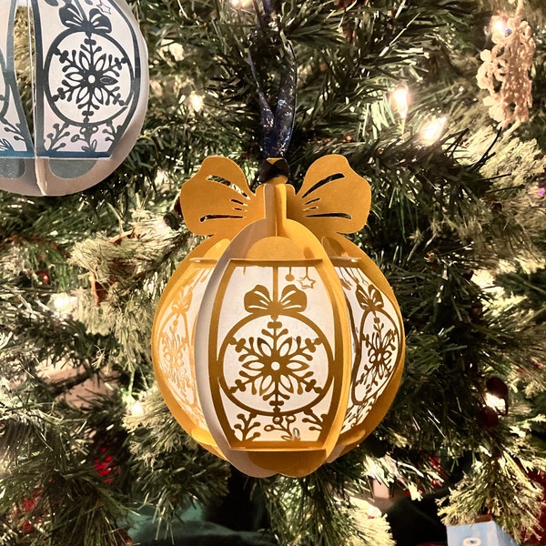 Pack 5 Hanging Christmas Ball Template - Christmas Ball SVG - DIY ...