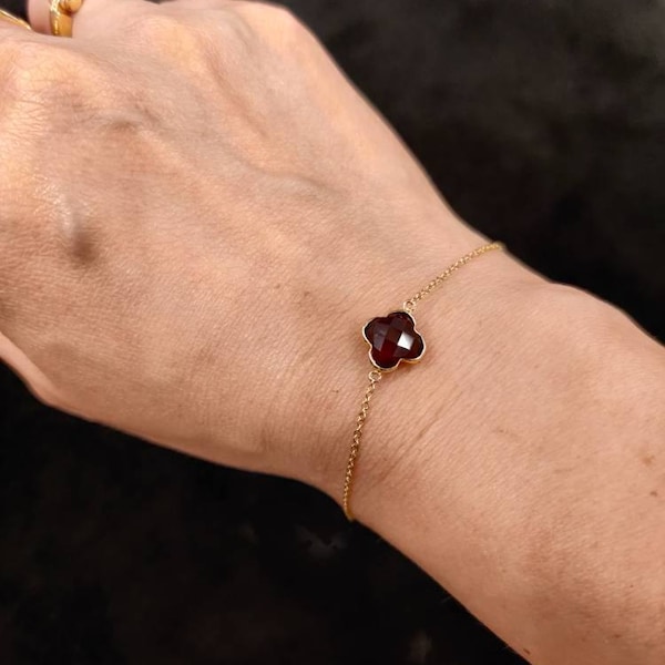 Rose Gold Bracelet W/ Prasiolite: 18k Solid Gold Bracelet With 8mm ...