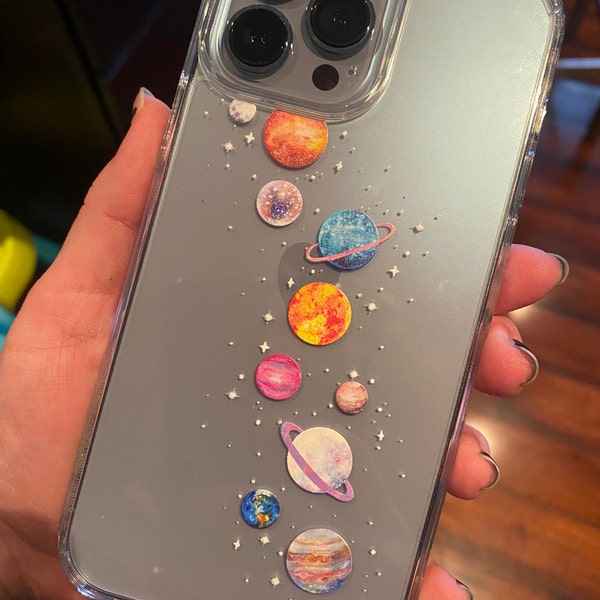 Galaxy Planets Phone Case Space Cover for iPhone 17 16e 15 14 13 Pro ...