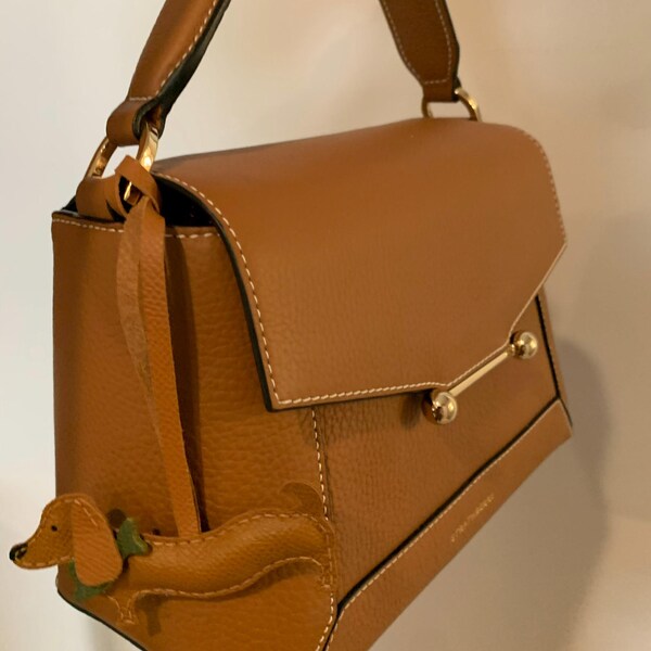 Dog Leather Bag Charm, Dachshund Bag Charm, Cute Key Chain, Handmade ...