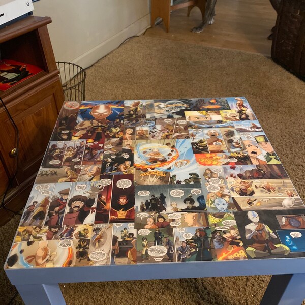 Custom Comic End Table With Epoxy Resin - Etsy