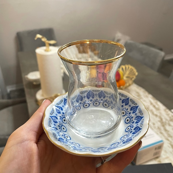 Turkish Tea Set, Turkish Tea Cups and Saucers, Tea Glasses and Saucers ...