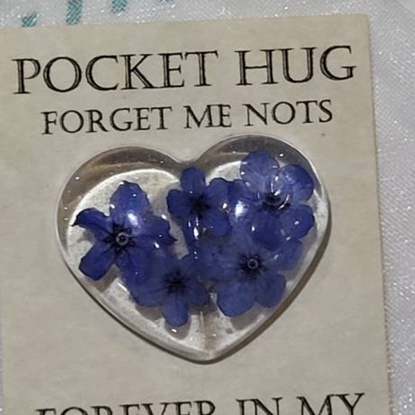 Forget Me Nots, Pocket Hug, Rememberance , Sympathy Gift, Celebration ...