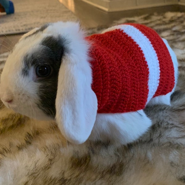 Christmas Rabbit Sweater, Bunny Outfit, Pet Clothing, Bunny Clothes ...