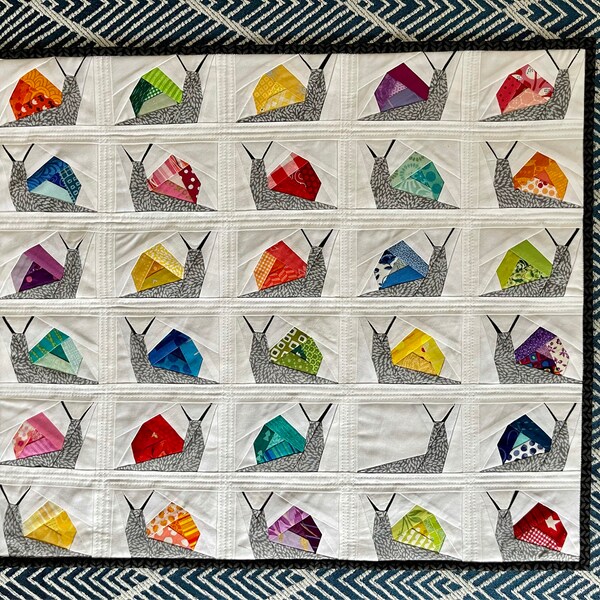 Snail Paper Pieced Quilt Pattern in PDF - Etsy