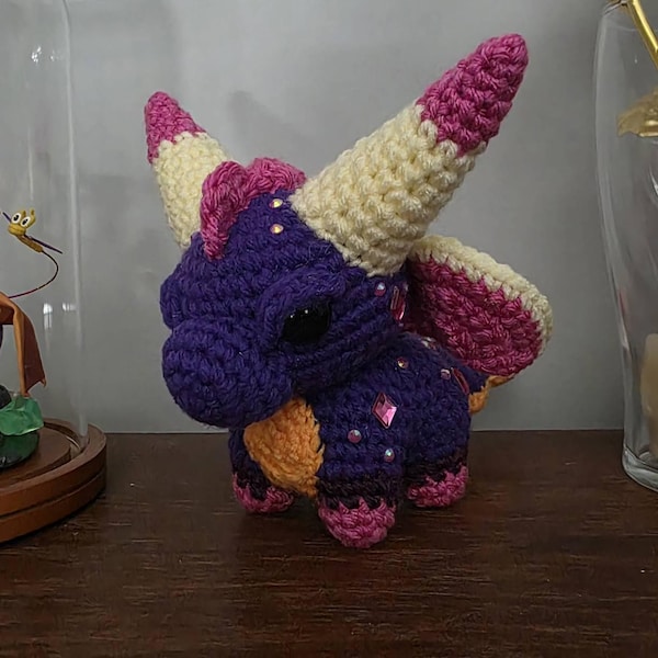 Handmade Crochet Amigurumi Spyro the Dragon Fan Art Plushy Power up ...