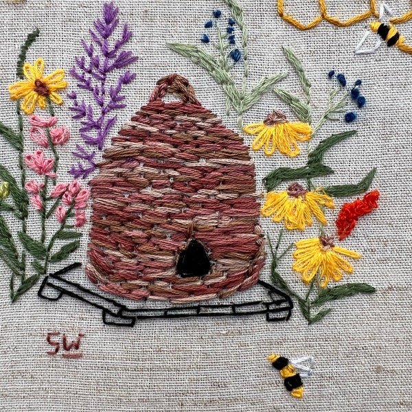 Honey Bee Embroidery Kit: Beginner Beehive & Wildflowers - Etsy