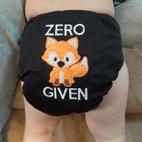 Zero Fox Given Cloth Diaper Embroidered Cloth Diaper Funny Baby Cloth ...
