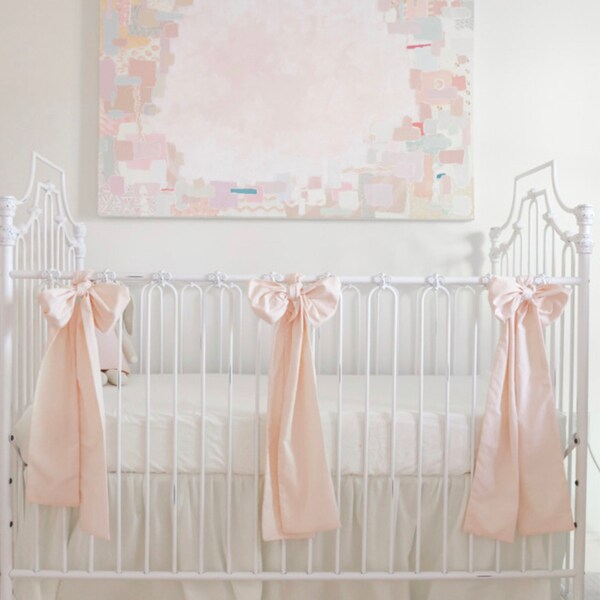 Pink Large Crib Bow, Curtain Tiebacks, Girl Crib Bows, Girl Crib ...