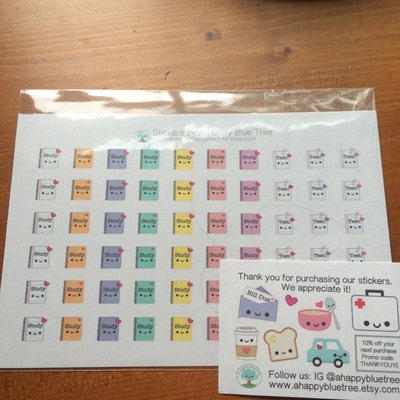 MINI Happy Study Test Reminder Tracker Cute Kawaii Personal Planner ...