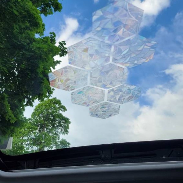 Rainbow Prism Sun-catcher Window Cling - Hexagon - Removable/reusable ...
