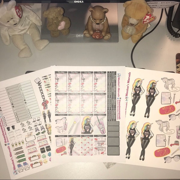 Chibi Kitkat Kitsune Concha Printable Happy Planner, Mini Happy Planner ...