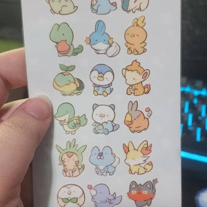 Pastel Tiny Derpy Poké Gen 1-9 Starters Sticker Sheet 27 Stickers - Etsy