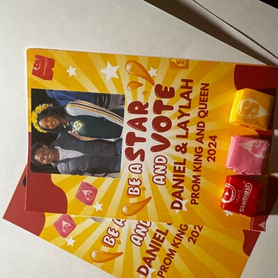 Star Chewy Candy Tag, Election Campaign Voting Cards, Vote for Me ...