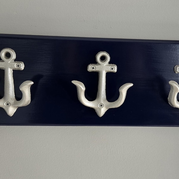 Boat Cleat Towel Rack, Nautical Coat Rack, Hat Rack, Key Hooks, Painted ...