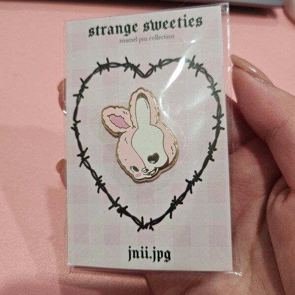 Creepy Cute Skeleton Bunny Pin | Gothic Oddity Rabbit Art as Mini Hard ...