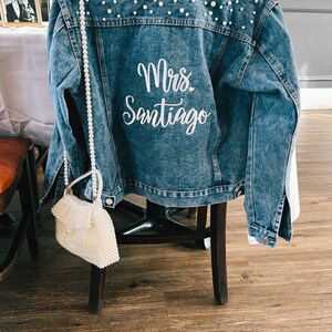 Embroidered Pearl Bride Jean Jacket - Etsy