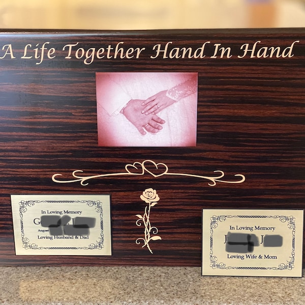 Tiger Wood Companion Photo Urn - Double Urn - for Two People - Etsy