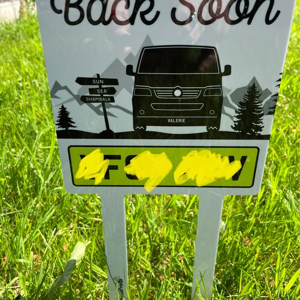 Campervan Campsite Pitch Reserved Sign - Personalised Camper Van Sign ...