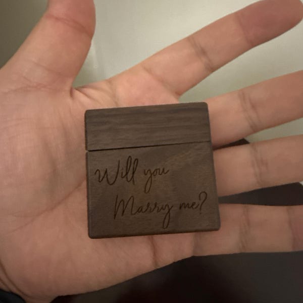 Proposal Ring Box, Custom Slim Engagement Ring Box, Wedding Engagement ...