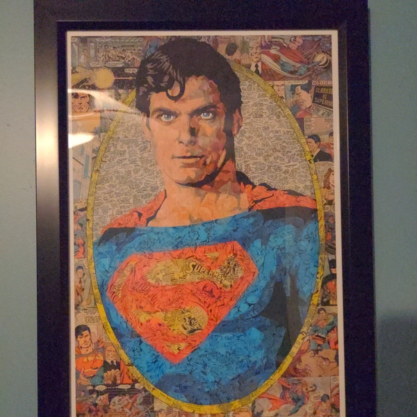 Christopher Reeve Superman Comic Collage - Giclee Print - Etsy