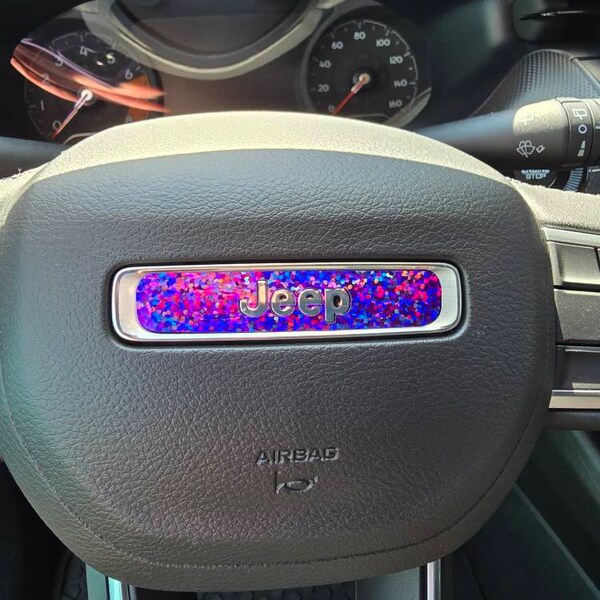 Holographic Sequins Jeep Emblem Sticker Decal, Wrangler JK, TJ, JL ...