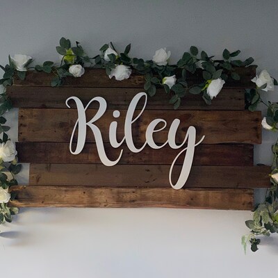 Pallet Wood Name Sign Wood Wall Decor Name Wall Art Nursery Name Sign ...