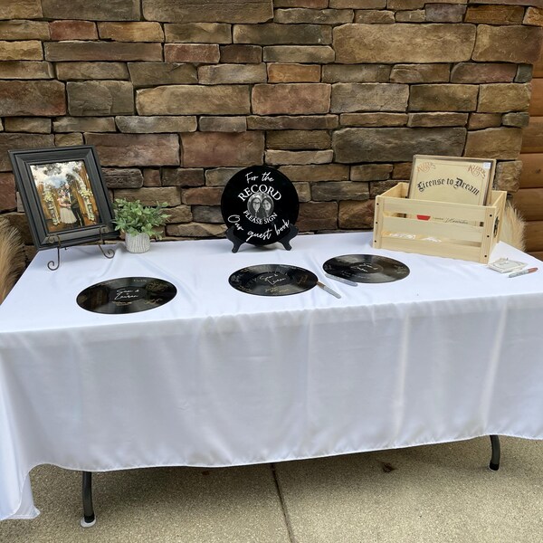 Personalized Photo Vinyl Record Sticker for Wedding Guest Book ...