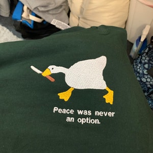 Murder Duck Hoodies and Crewneck Sweatshirts, Peace Was Never an Option ...