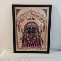 Kali Hindu Goddess Devotional Art Print Traditional Indian Deity Altar ...