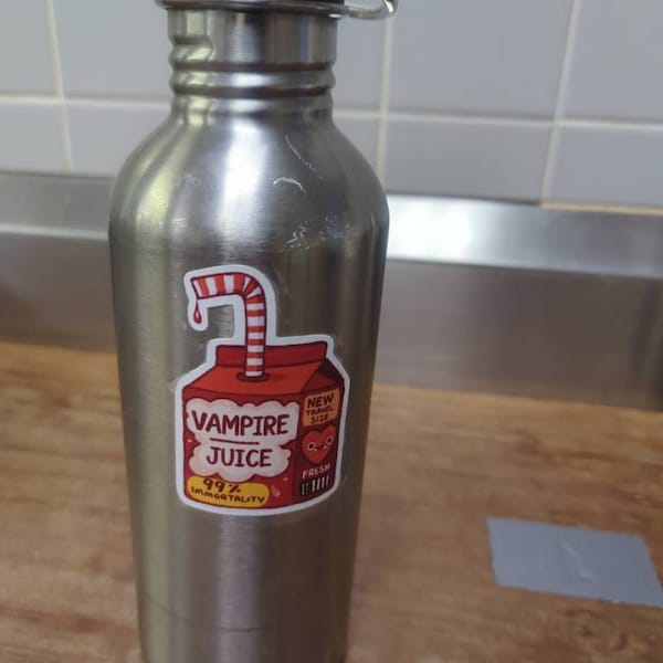 Vampire Juice Box Sticker - Halloween Dracula Blood Vinyl Die Cut ...