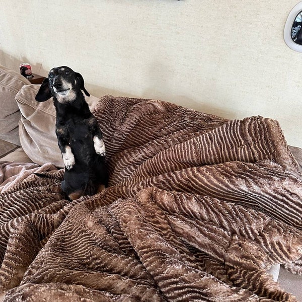 Fawn Print Minky Blanket | Beige Tan Brown Luxe Cuddle | Luxury Minky ...