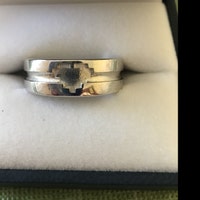 Pixelated Heart Ring Mens Sterling Silver Geeky Retro Gamer Wedding ...