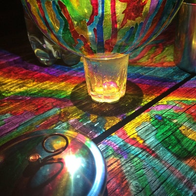 Psychedelic Lamp LED Mood Light Projector Trippy Glass Paint Projection ...