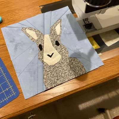 Rabbit Portrait Easy Foundation Paper Pieced Quilt Pattern - Etsy