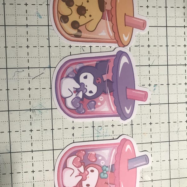 Character Boba Stickers || Laptop Sticker, Digital Art, Stickers, Water ...