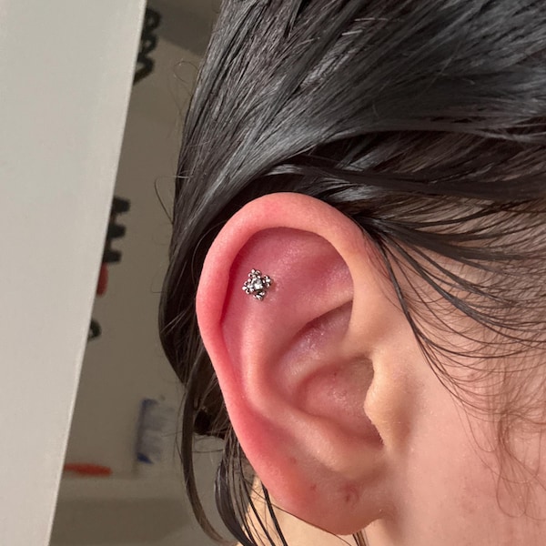 Peace Sign Cartilage Hoop • 5mm Tiny Helix Hoop • Tragus Piercing ...