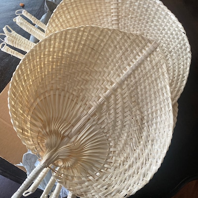 Large Raffia Fans Set of 4 large 1112 Wide Wedding Fan, Palm Leaf Fan ...