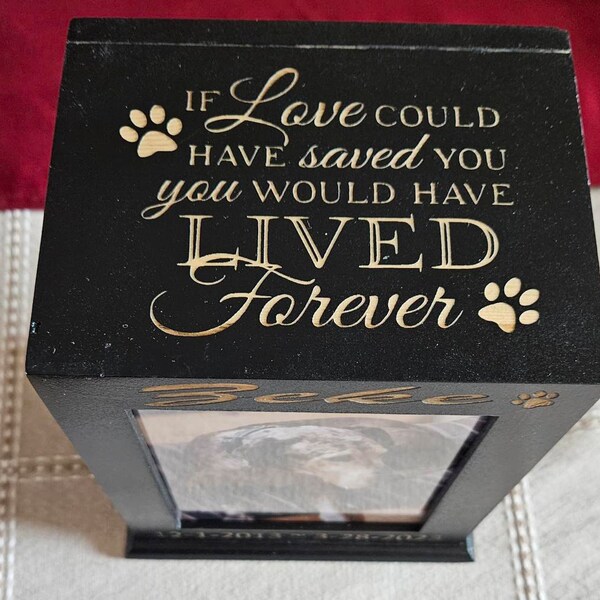 Handcrafted Pet Memorial Box - Keepsake Urn for Dogs, Cat Memorial Box ...