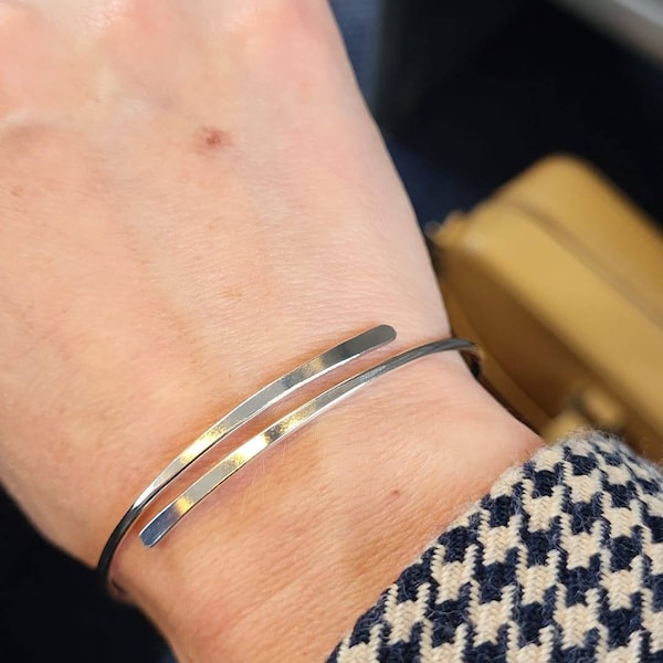 Hand Crafted - Sterling Silver Wrap Bangle - Can Be Personalised - Etsy