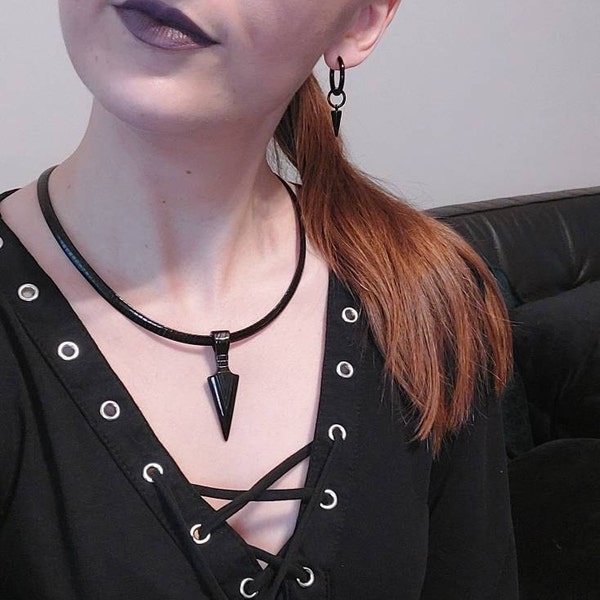 Steel Gothic Punk Cross Chunky Chain Goth Necklace Handmade Jewelry ...