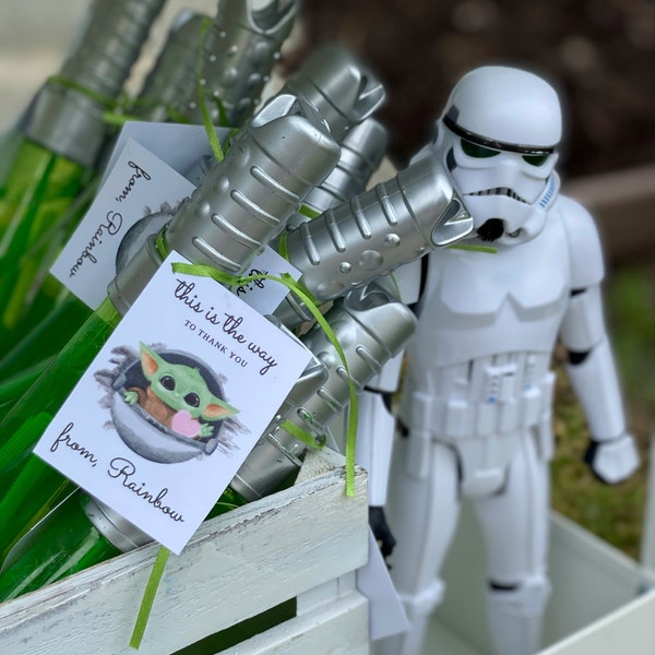 Baby Yoda Favor Tags, Mandalorian Birthday Thank You Tags, Grogu ...