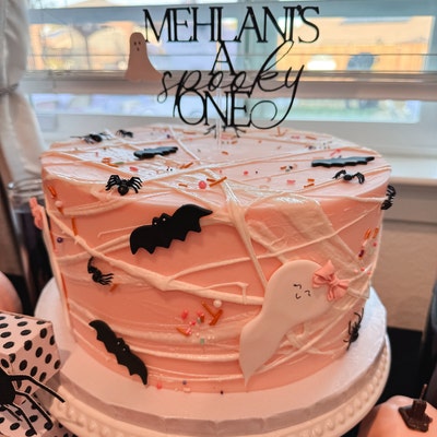 Spooky ONE Ghost Cake Topper, Spooky One Name Halloween Cake Topper ...