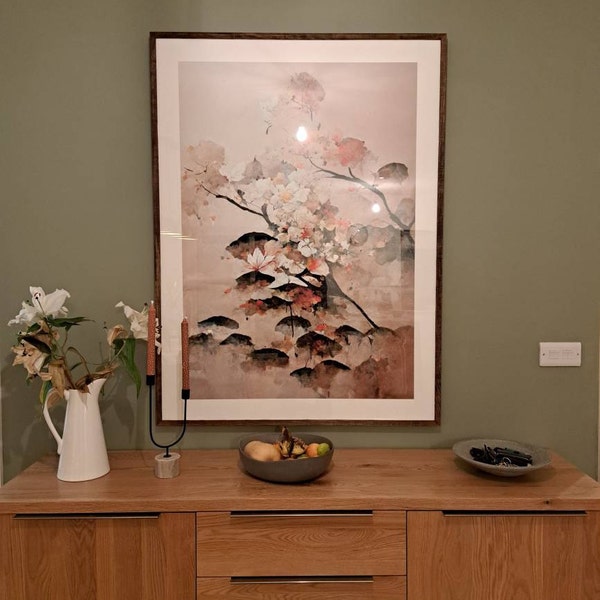 Minimalist Neutral Japandi Art Beige White Sakura Japanese Wall Art ...