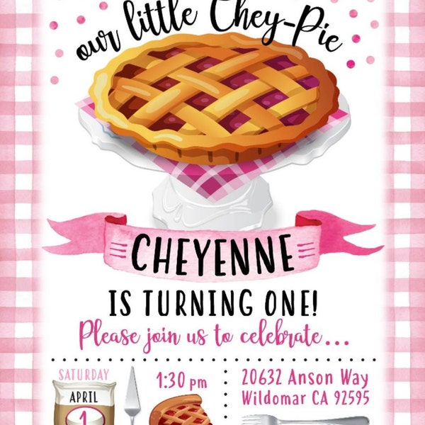 Cutie Pie Invitation, Sweetie Pie Invitation, Digital File, Printable ...