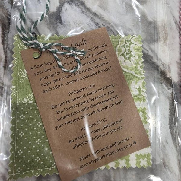 Mini Prayer Quilt | Pocket Prayer Quilt | Wooden or Plastic Cross ...