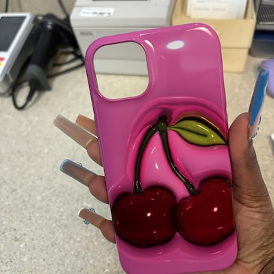 Black Y2K Hearts iPhone Case With Glossy Finish - Etsy