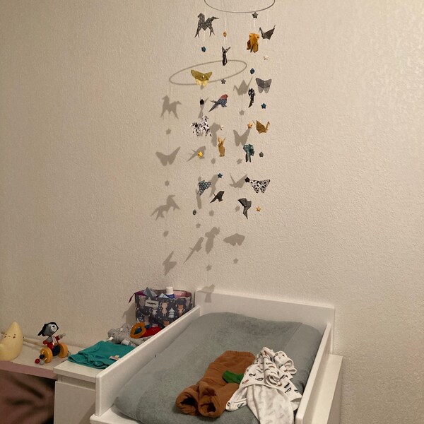 Origami Safari Baby Mobile With Animals of the Savannah, Jungle Mobile ...